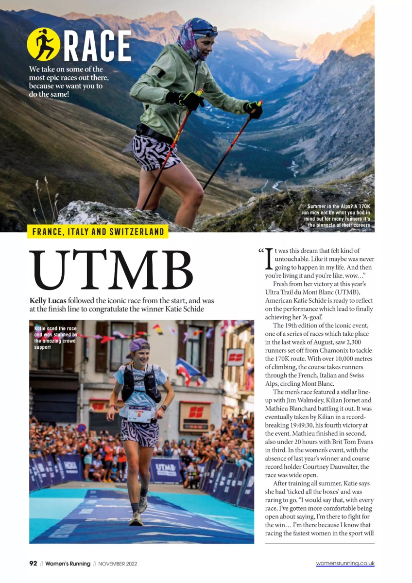 Womens Running Magazine – Interview with UTMB winner Katie Schide ...